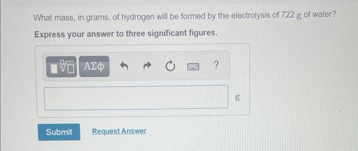 Solved What mass, in grams, of hydrogen will be formed by | Chegg.com