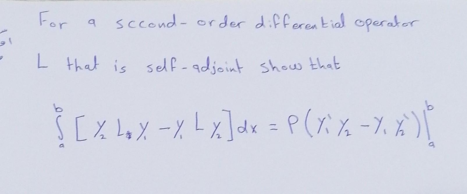 Solved For a sccond-order differential operator L that is | Chegg.com