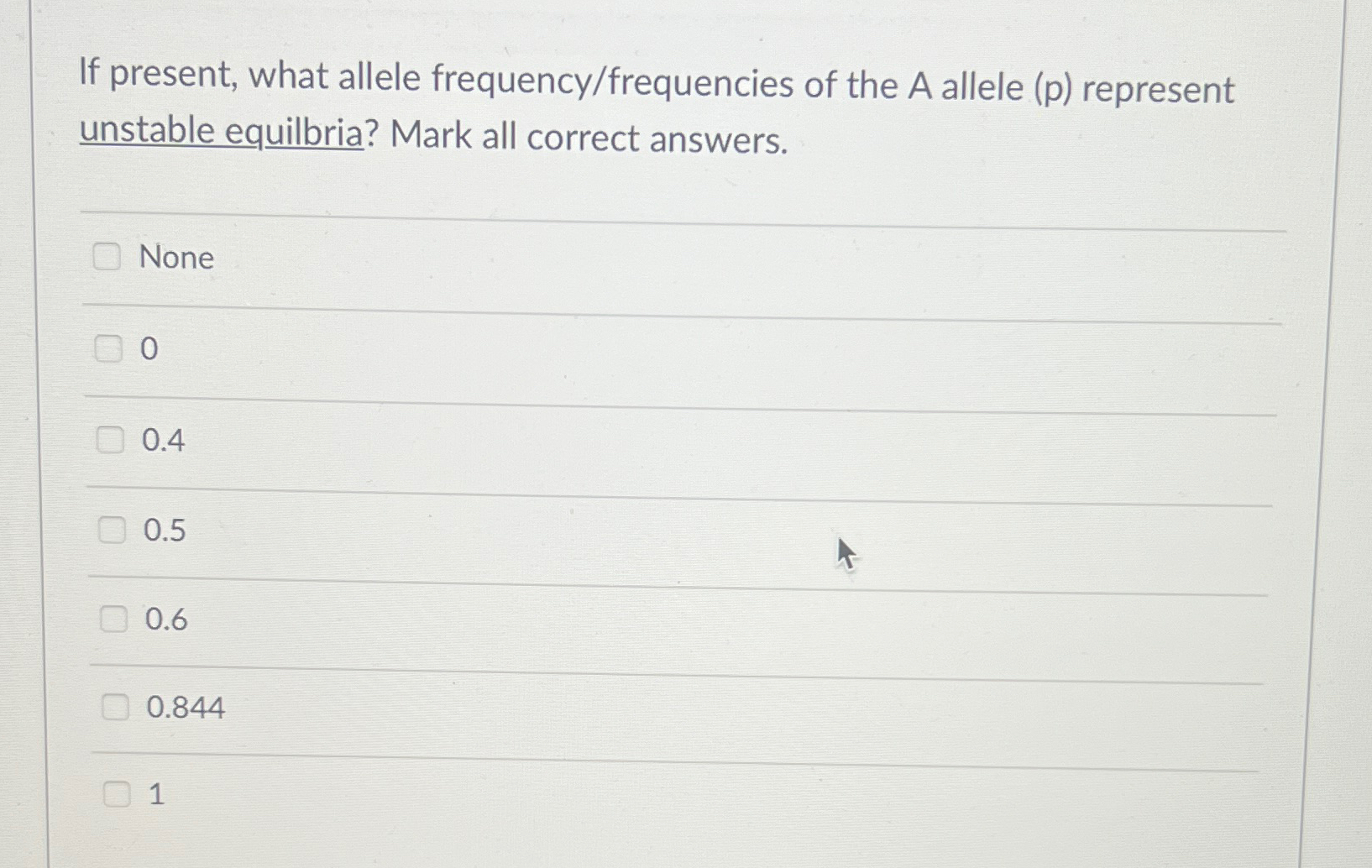 If present, what allele frequency/frequencies of the | Chegg.com