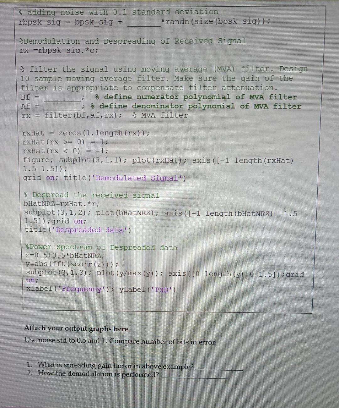 Solved Part 3 Dsss Signal And Spectrum Simulation In This