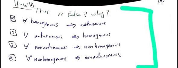 Solved D & homogenous V autonomous or Pals? why? - | Chegg.com