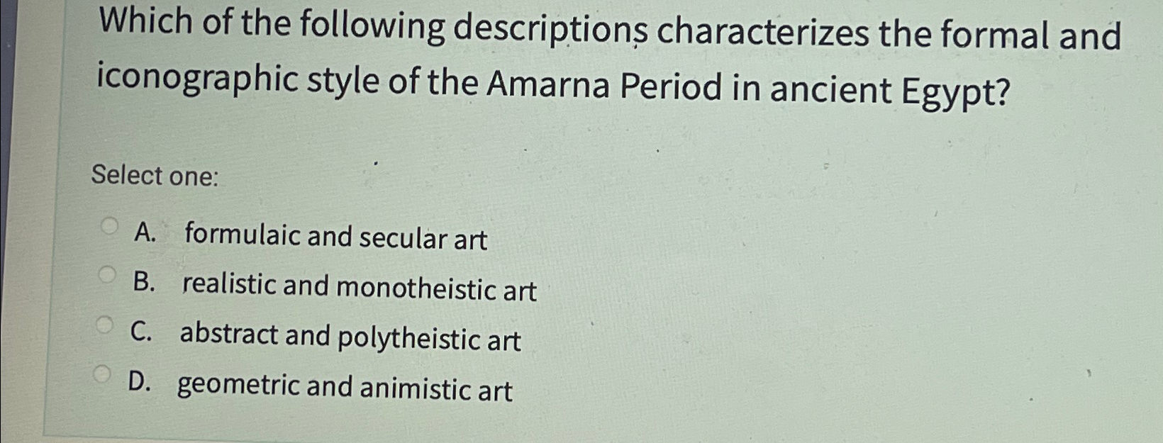 Solved Which of the following descriptions characterizes the | Chegg.com