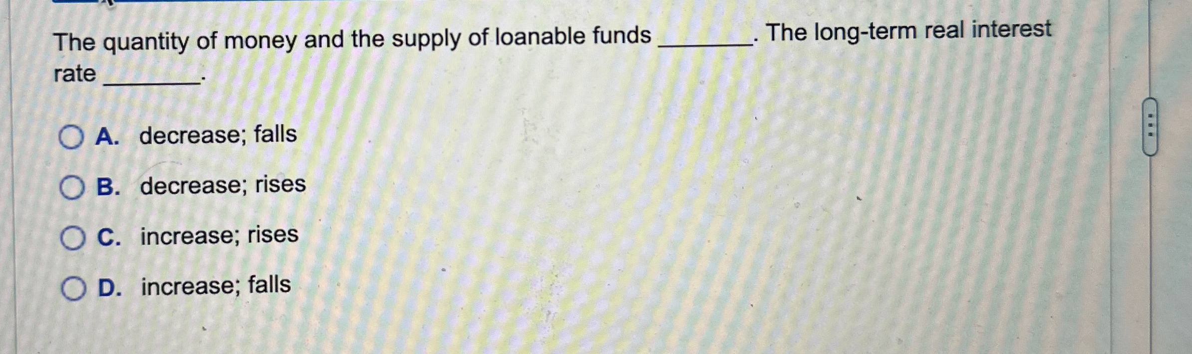 Solved The quantity of money and the supply of loanable | Chegg.com