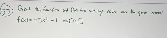Solved Graph the function and find its average value over | Chegg.com