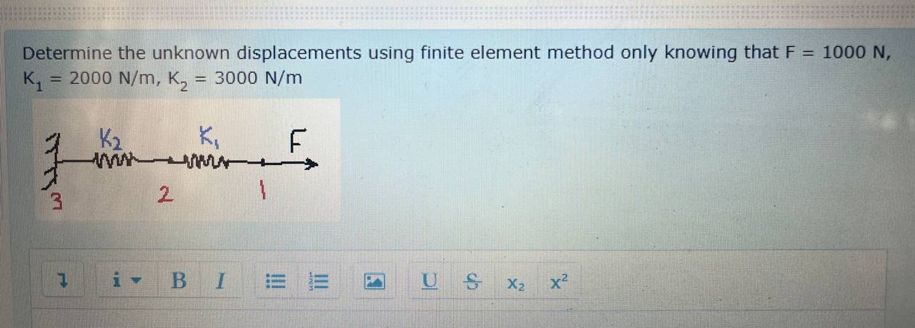 Solved Determine the unknown displacements using finite | Chegg.com
