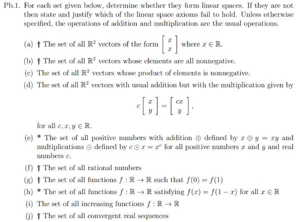 Solved Pb.1. ﻿For each set given below, determine whether | Chegg.com