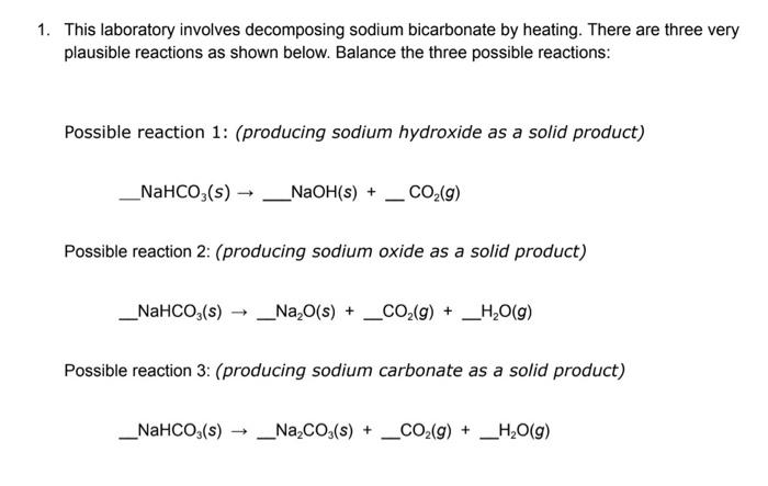 Solved This laboratory involves decomposing sodium | Chegg.com