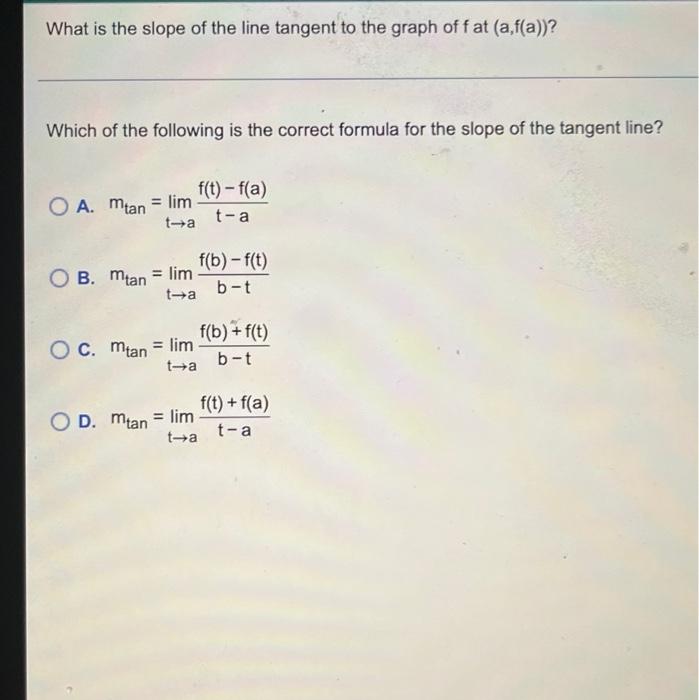 Solved What is the slope of the line tangent to the graph | Chegg.com