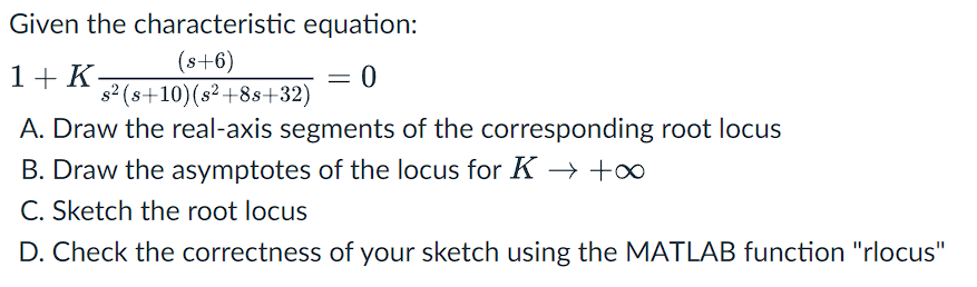 Solved Given the characteristic | Chegg.com
