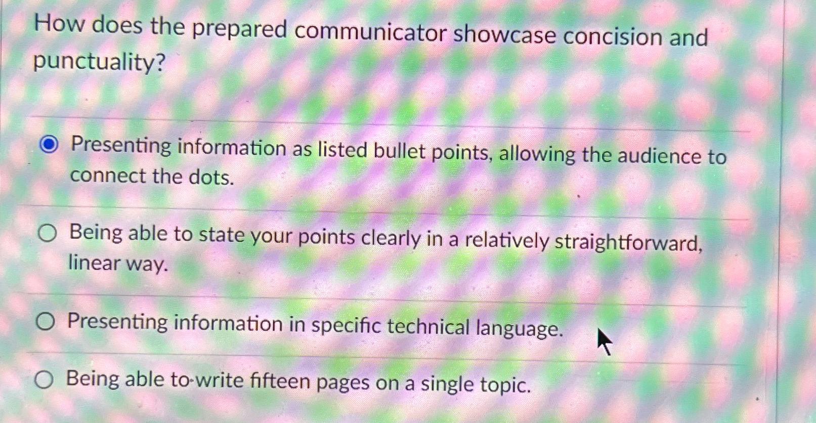 Solved How does the prepared communicator showcase concision | Chegg.com