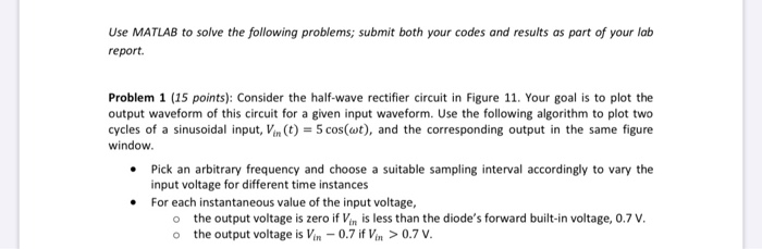 Solved Use MATLAB to solve the following problems; submit | Chegg.com