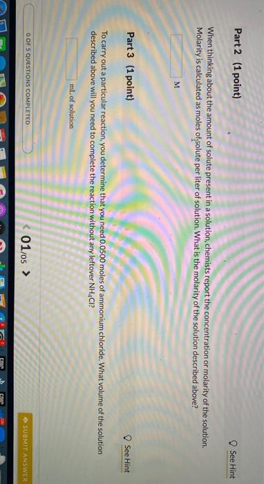 Solved 01 Question (3 points) See page 151 When chemists | Chegg.com