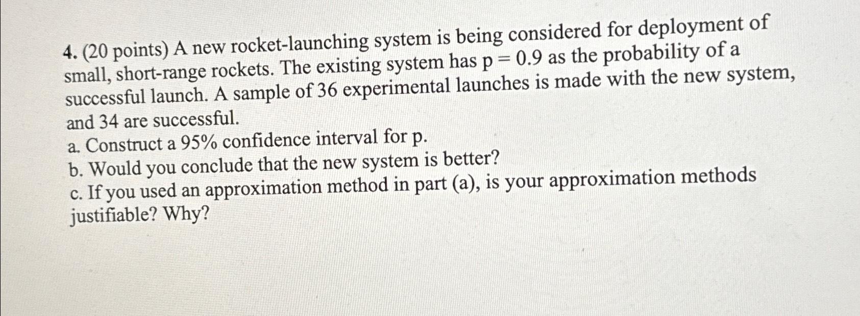 Solved 20 ﻿points ﻿a New Rocket Launching System Is Being 9668