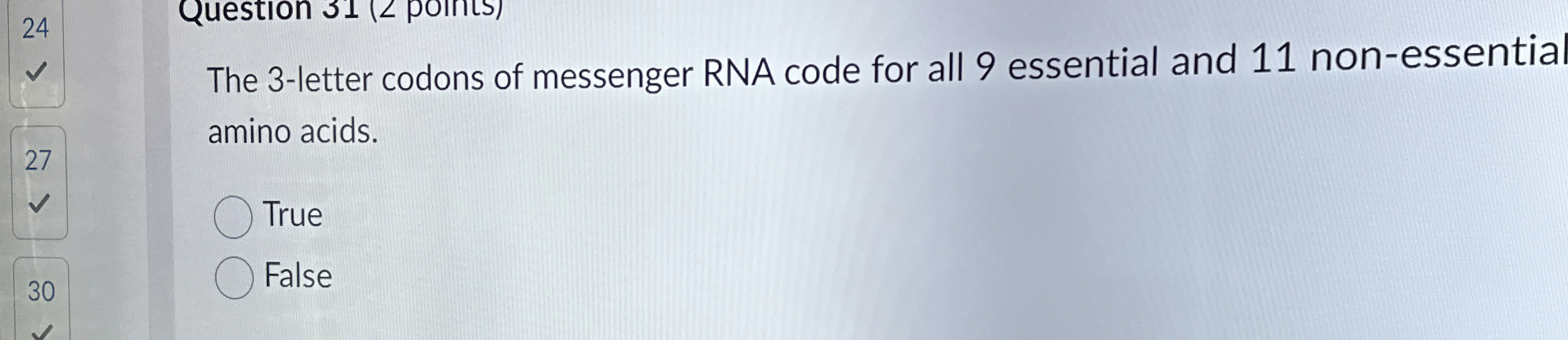 Solved The 3-letter codons of messenger RNA code for all 9 | Chegg.com
