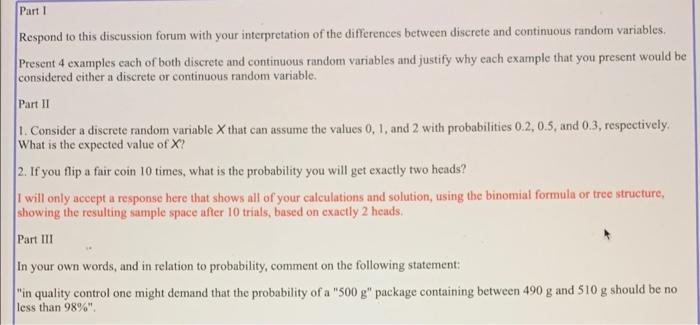 Solved Part 1 Respond to this discussion forum with your | Chegg.com