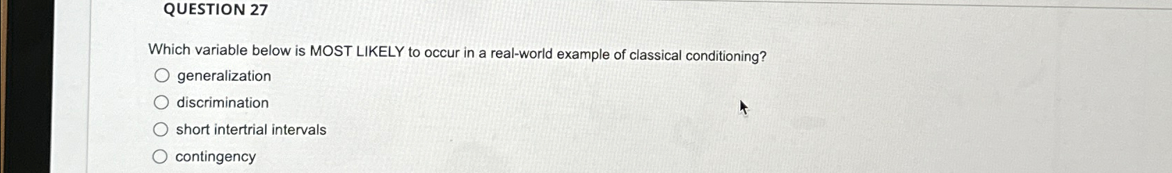 Solved QUESTION 27Which variable below is MOST LIKELY to | Chegg.com