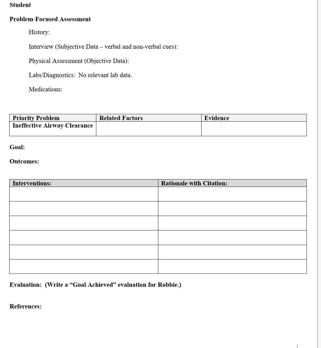 Solved Student Problem-Focused Assessment History: Interview | Chegg.com