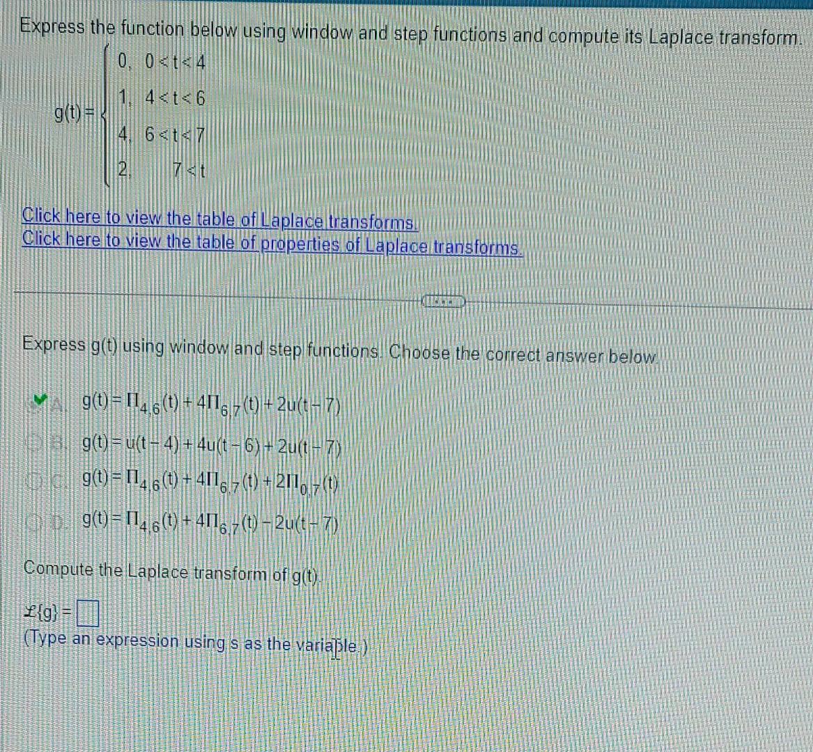 Solved Express the function below using window and step | Chegg.com