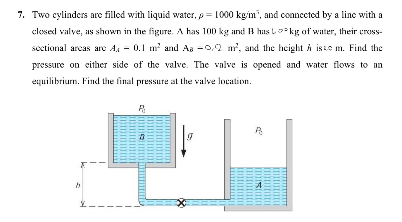Solved Two cylinders are filled with liquid water, | Chegg.com