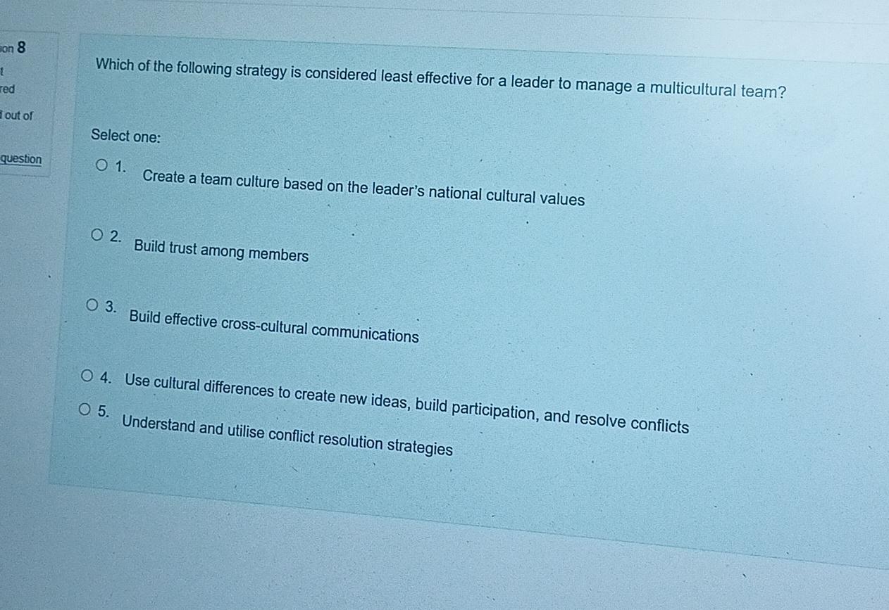 Solved Which of the following strategy is considered least | Chegg.com