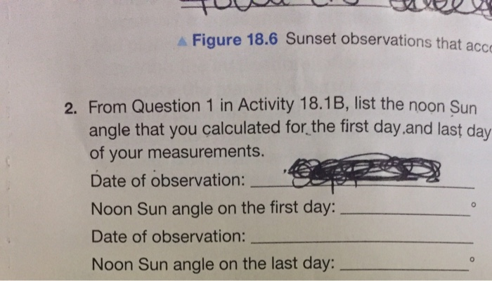 Solved Figure 18.6 Sunset observations that acco 2. From | Chegg.com
