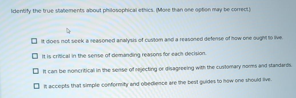 Solved Identify the true statements about philosophical | Chegg.com