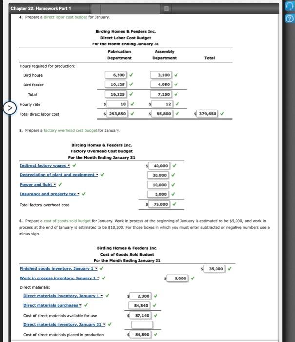 Solved Chapter 22: Homework Part 1 Budgeted income statement | Chegg.com