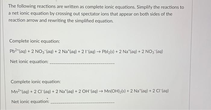 Solved Soluble compounds dissolve in water for form aqueous | Chegg.com