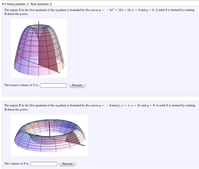 Solved #11 Points possible: 5. Total attempts: 0 The region | Chegg.com