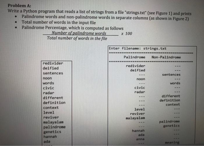 Solved Problem A: Write a Python program that reads a list | Chegg.com
