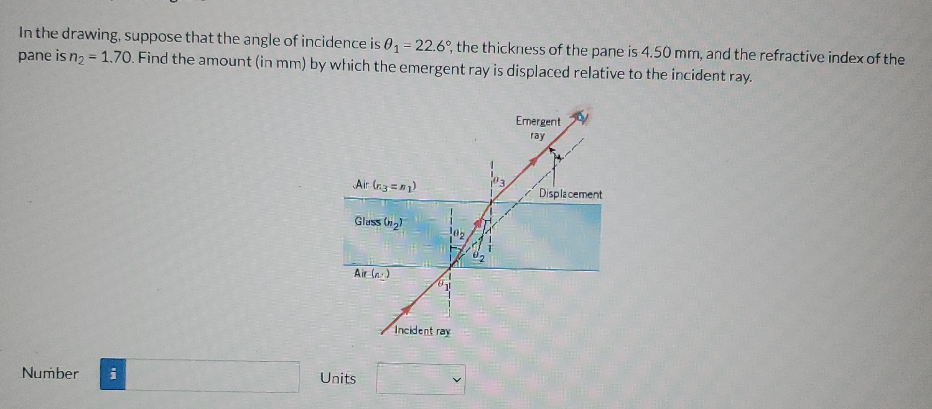 Solved In the drawing, suppose that the angle of incidence | Chegg.com