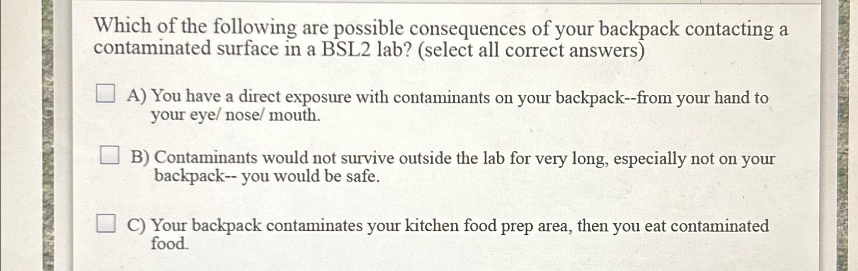 Solved Which of the following are possible consequences of | Chegg.com