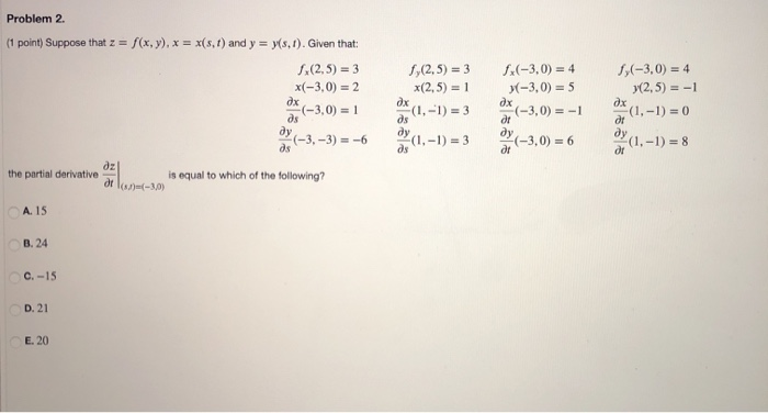 Solved Problem 2. 1,(2,5) = 3 x(2,5) = 1 (-3,0) = 4 y-3,0) = | Chegg.com