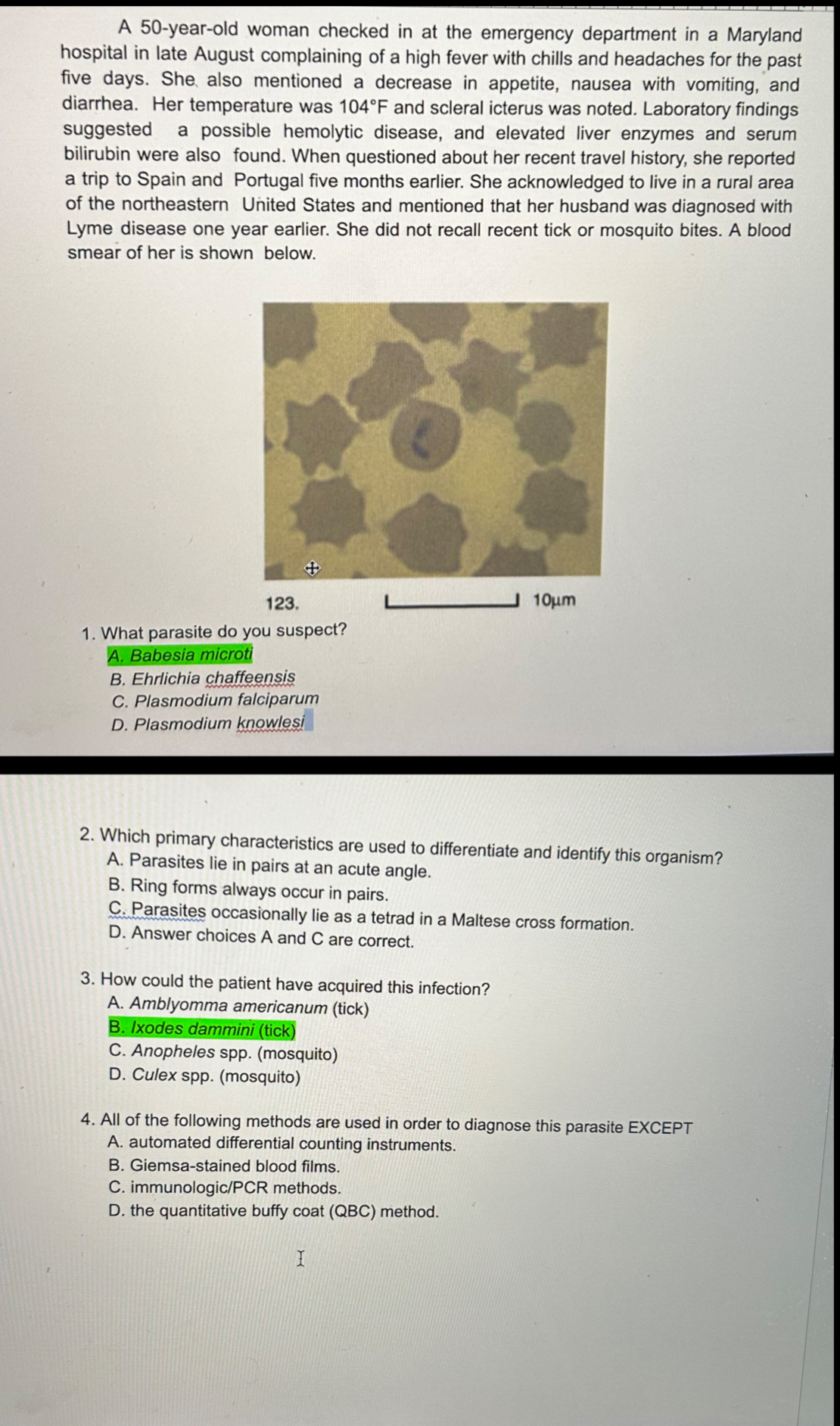 Solved A 50 -year-old woman checked in at the emergency | Chegg.com