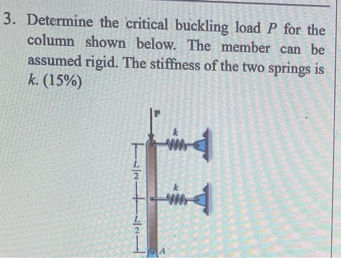 Solved 3. Determine the critical buckling load P for the | Chegg.com