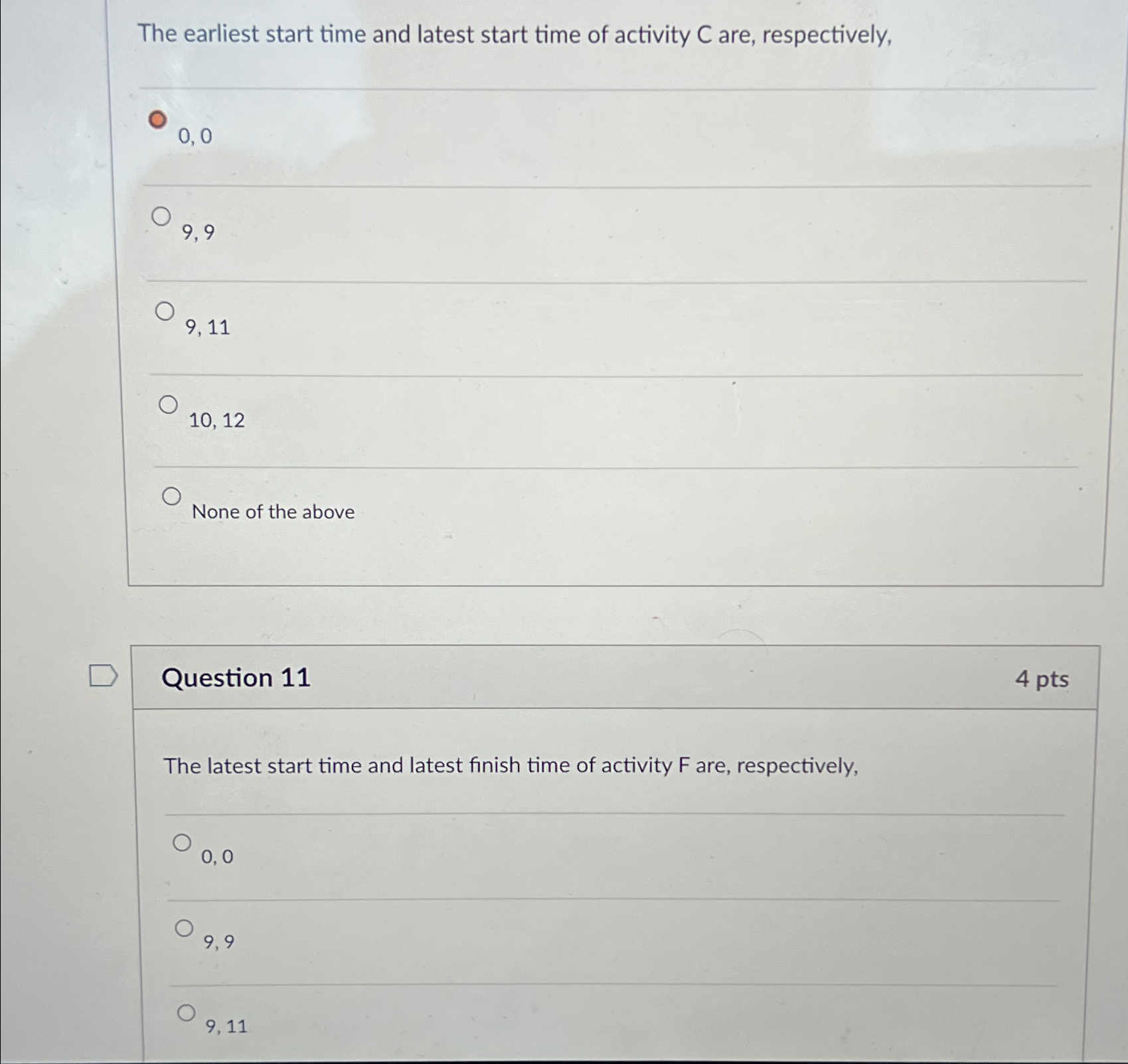 Solved The earliest start time and latest start time of | Chegg.com