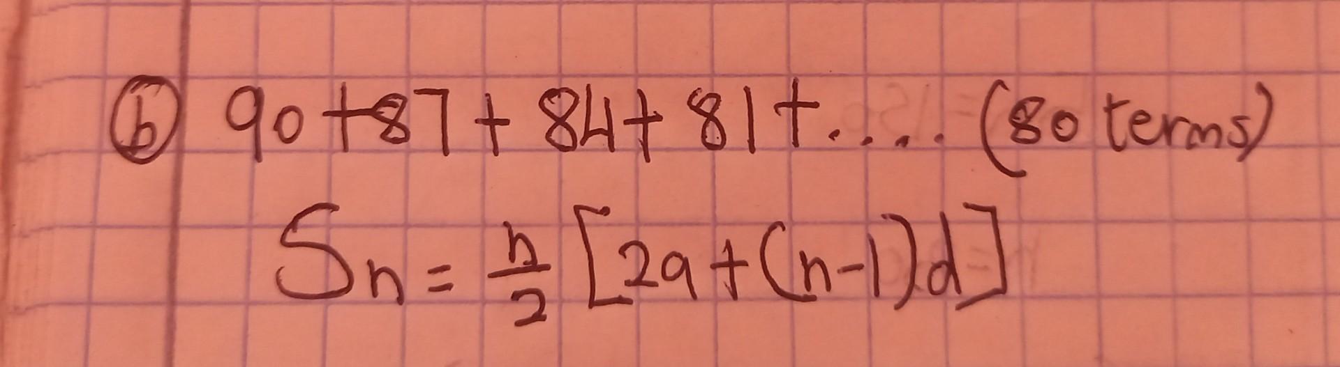 Solved Work out the sum of these 80 terms using the formula | Chegg.com