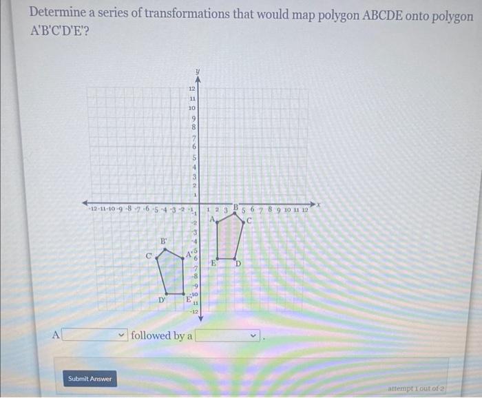 Solved Determine a series of transformations that would map | Chegg.com