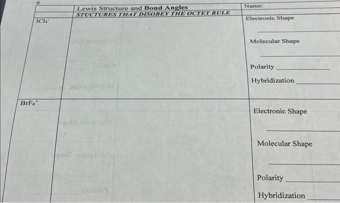 Solved \begin{tabular}{|l|l|l} \hline ICl4 & Lewis Structure | Chegg.com