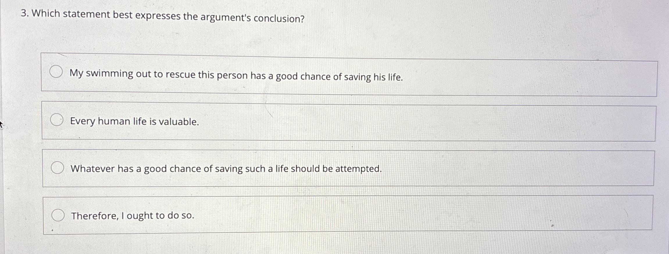 Solved Which statement best expresses the argument's | Chegg.com