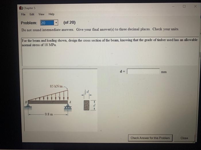Solved For the beam and loading shown design the cross | Chegg.com