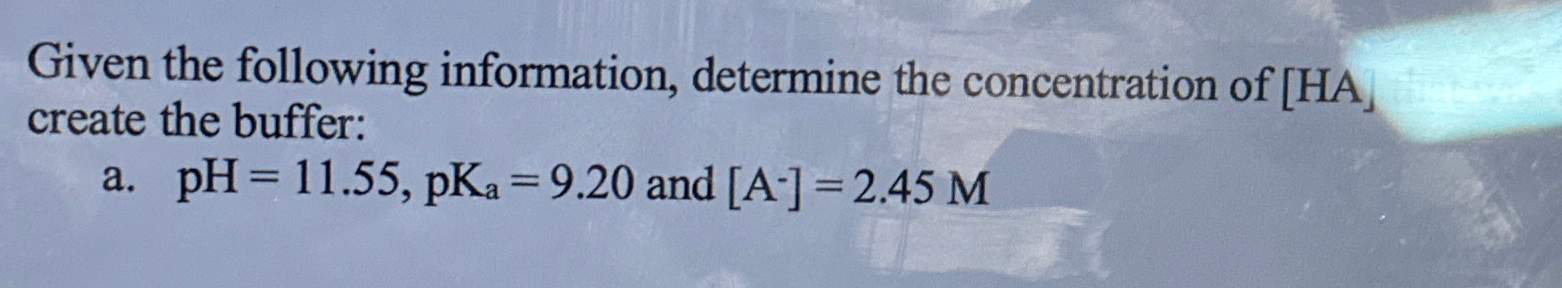 Solved Given the following information, determine the | Chegg.com