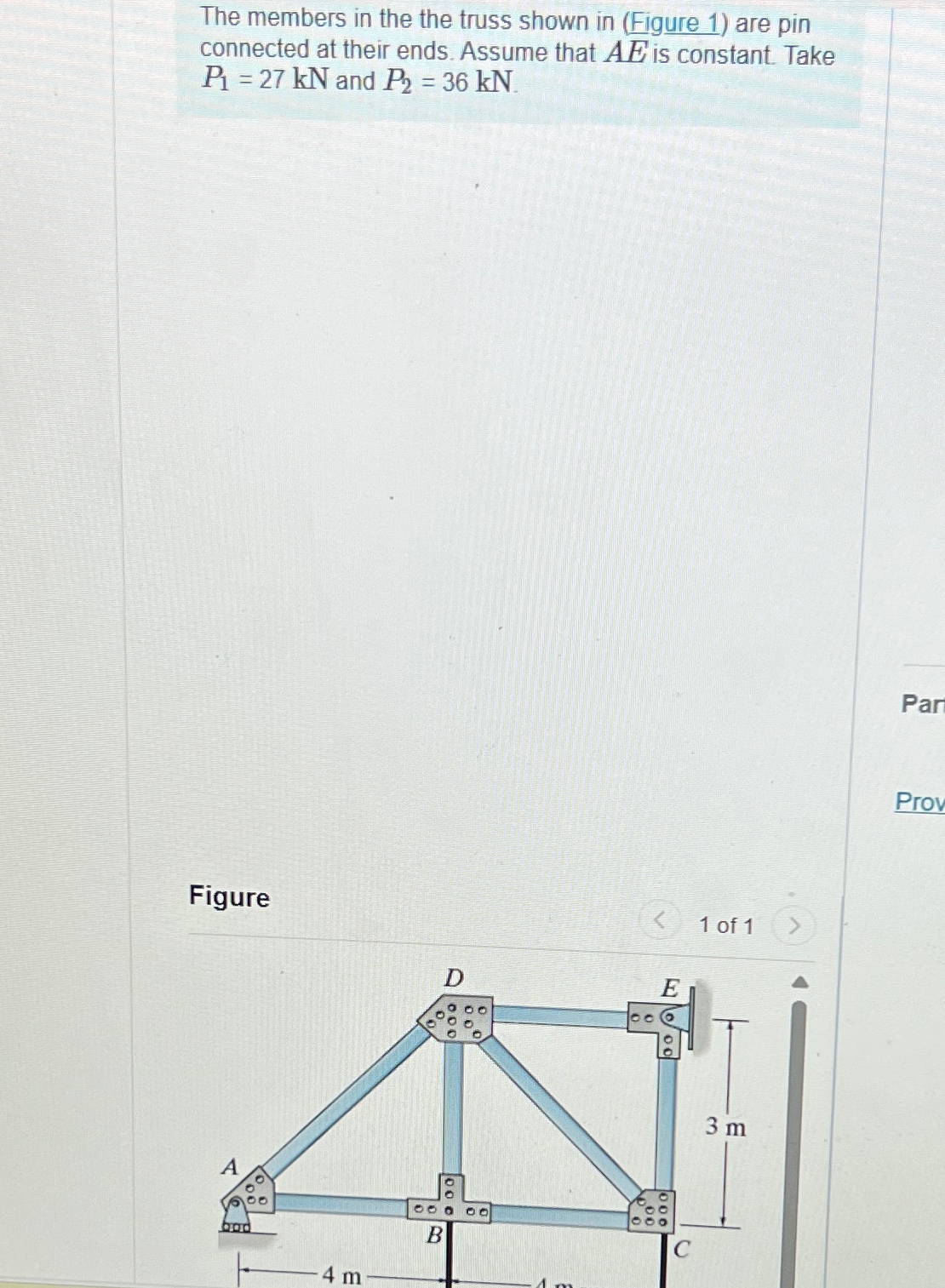 The members in the the truss shown in (Figure 1) ﻿are | Chegg.com