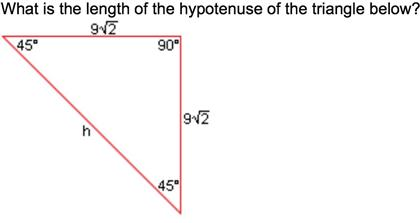 Solved What is the length of the hypotenuse of the triangle | Chegg.com