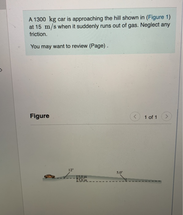 Solved What is the car's speed after coasting down the other | Chegg.com