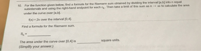 Solved 10. For the function given below, find a formula for | Chegg.com