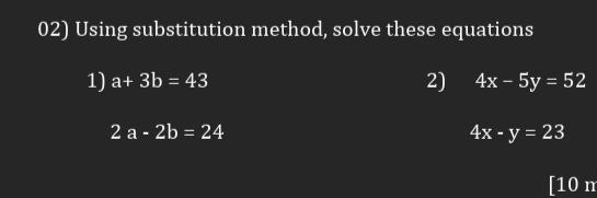 Solved How to solve Using substitution method, solve these | Chegg.com