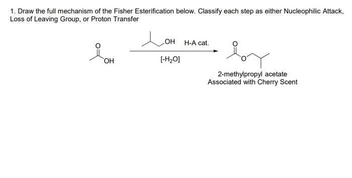 Solved 1. Draw the full mechanism of the Fisher | Chegg.com