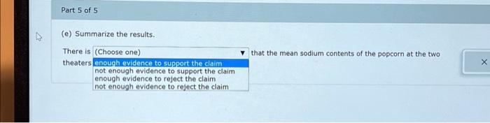 Solved Sodium Content of Popcorn The mean sodium content of | Chegg.com
