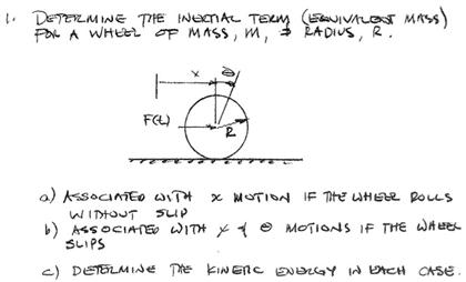 Solved Determine the (equivalent mass) for a wheel op mass, | Chegg.com